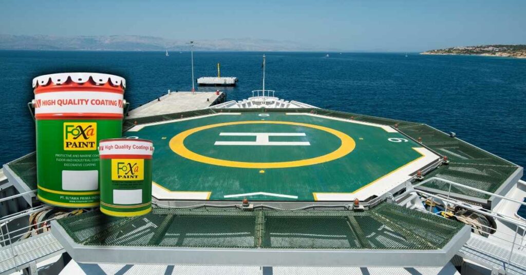 Epoxy Helipad Kapal Tahan Cuaca Ekstrem Laut